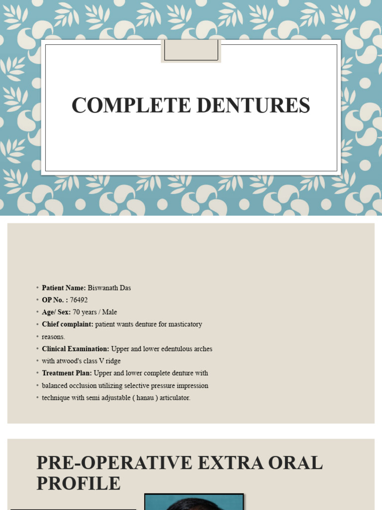 Complete Dentures | PDF | Dentures | Mouth