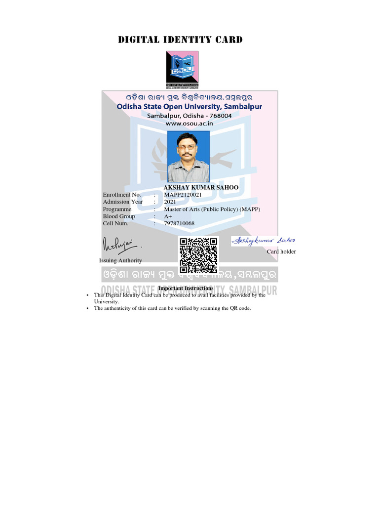 Digital Identity Card for MAPP Student | PDF