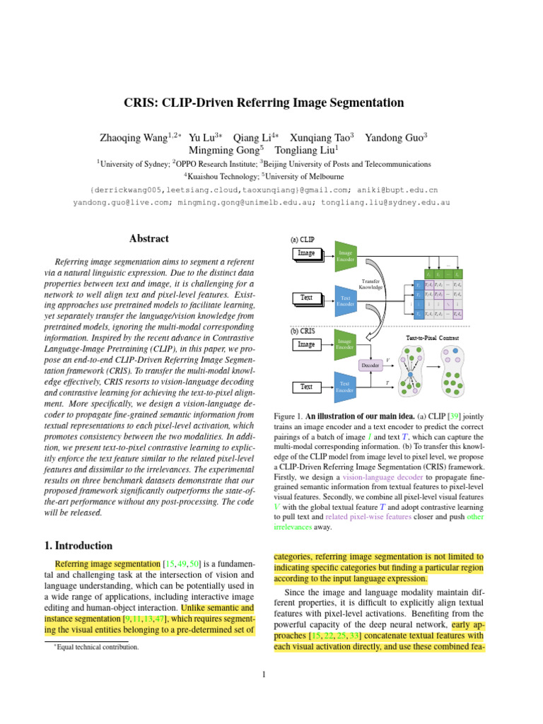 CLIP-Driven Image Segmentation | PDF