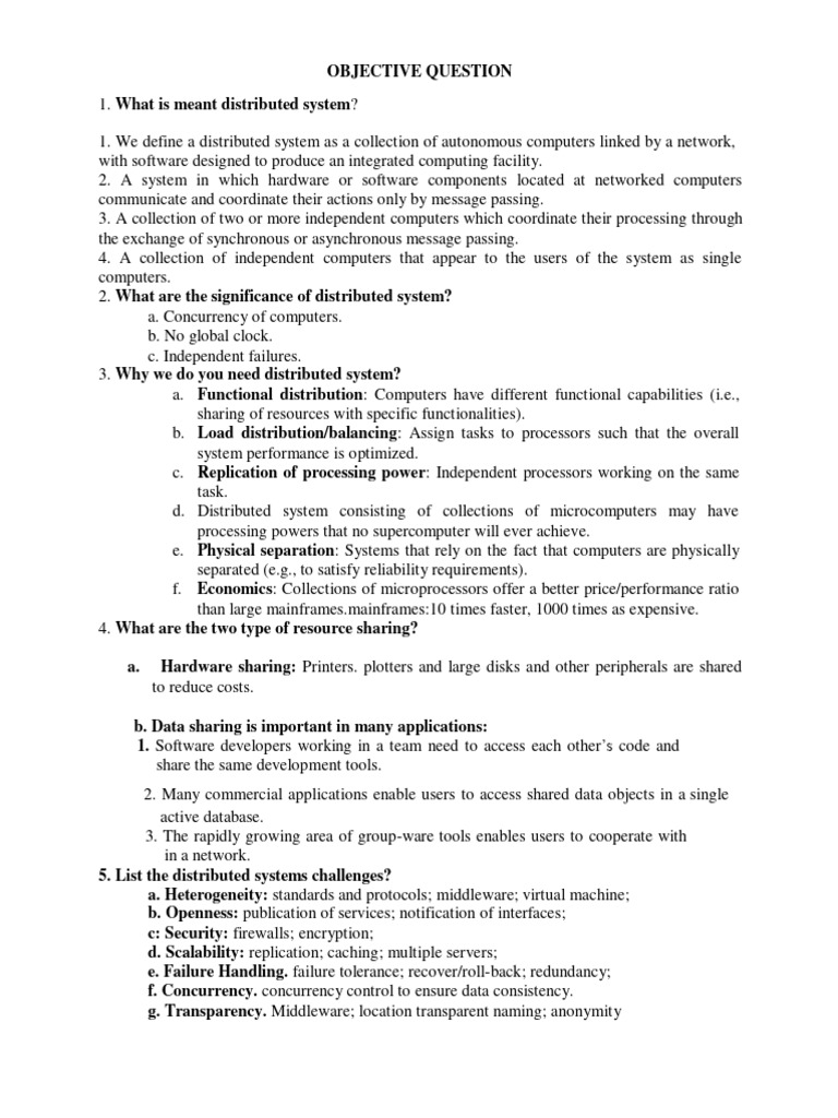 Important Q A | PDF | Distributed Computing | Clock
