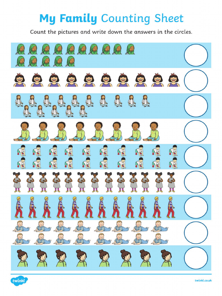 T T 252947 My Family Up To 20 Counting Activity Sheet | PDF
