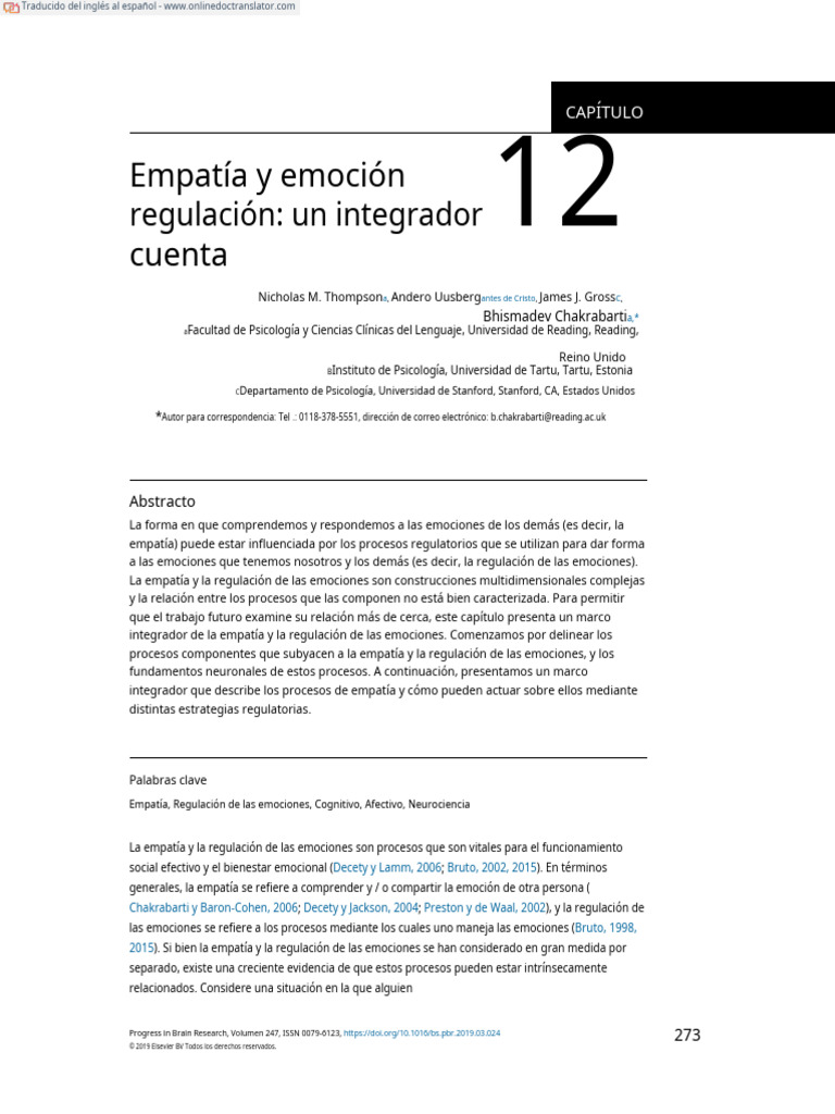 Thompson Et Al 2019 Empathy and Emotion Regulation - An Integrative ...