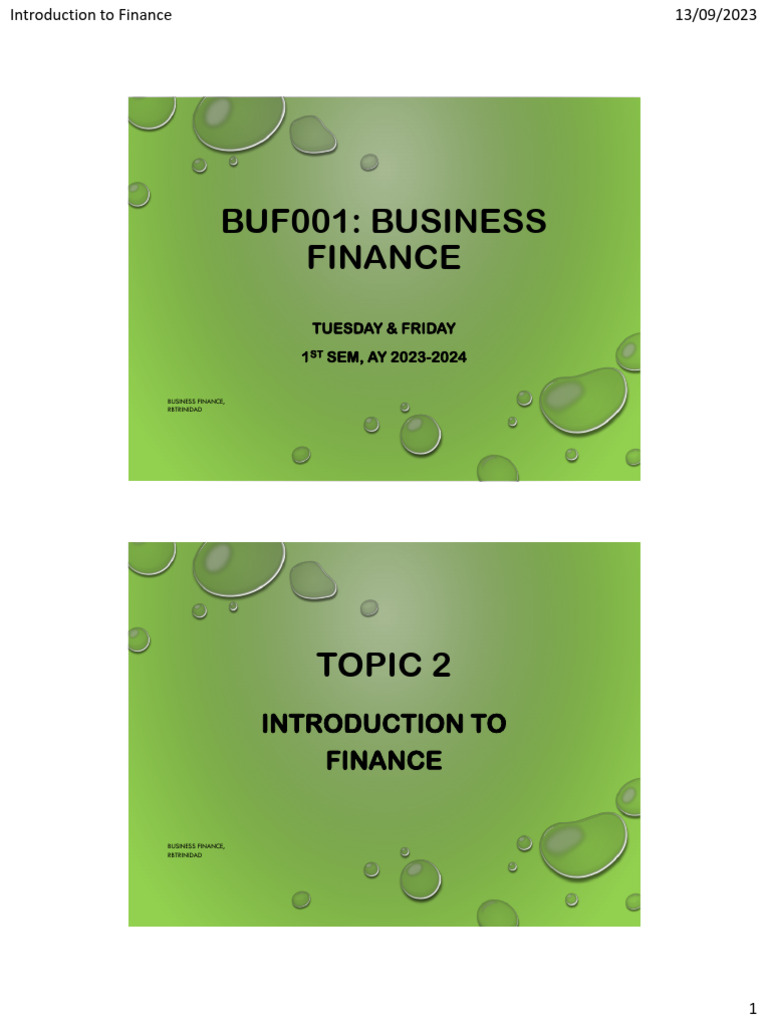 Ch2 Introduction To Finance | PDF