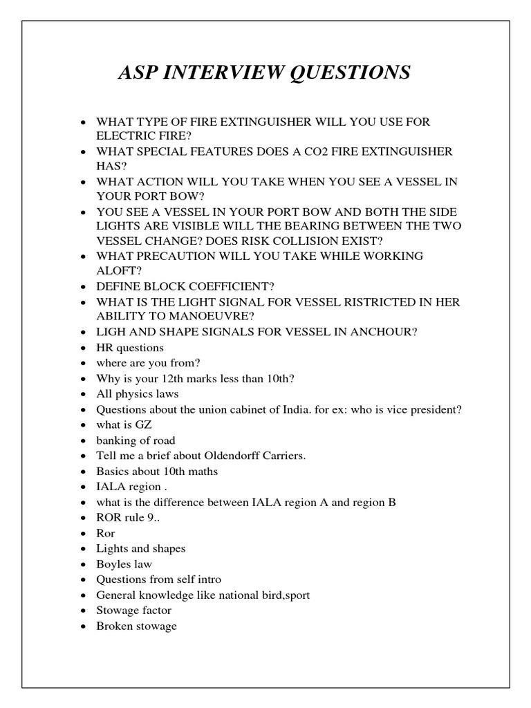 Asp Interview Questions Pdf