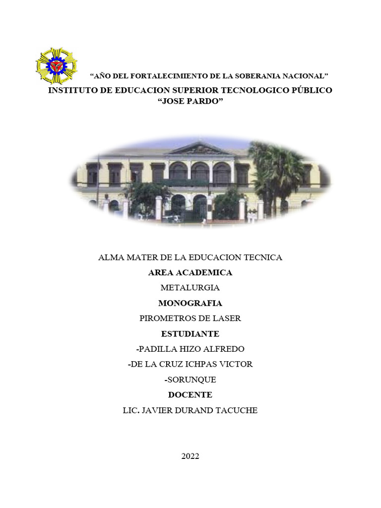DE LA CRUZ, PADILLA Monografia Pimetros Laser de Temperatura | PDF