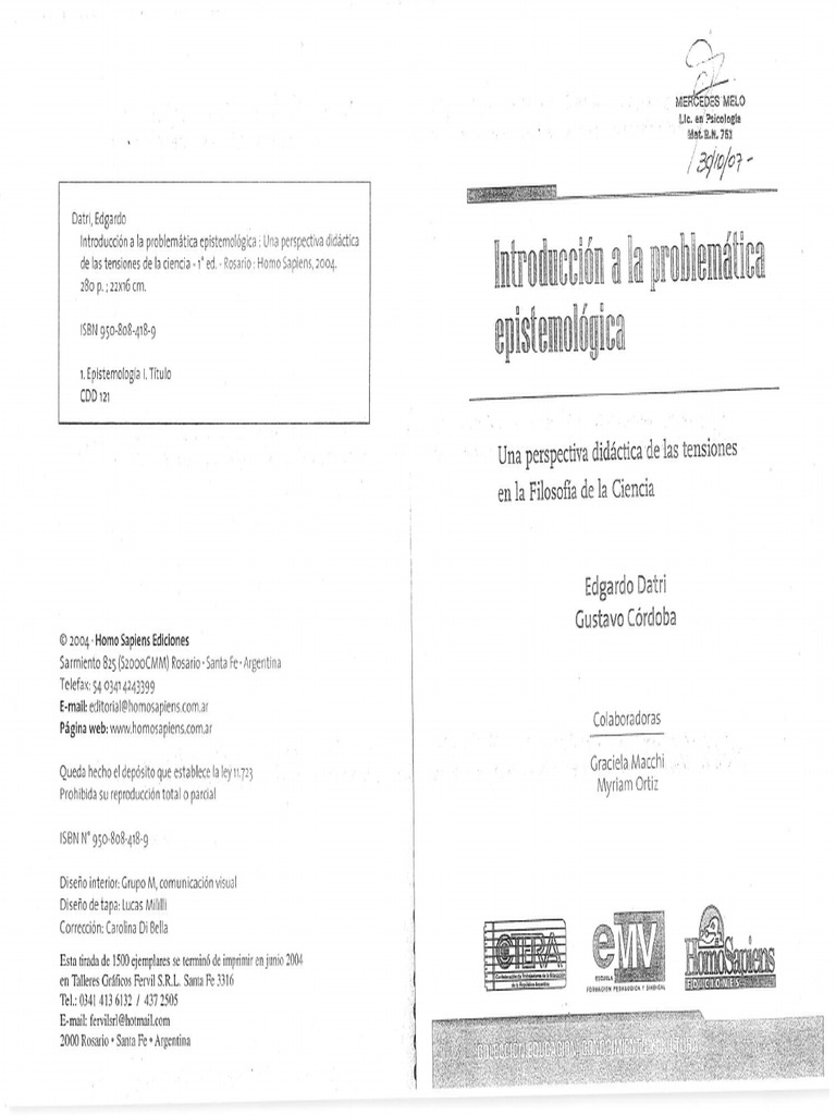 Cordoba - Introduccion A La Problematica Epistemologica | PDF