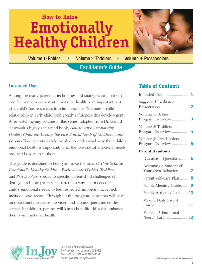 Emotionally Healthy Children: How To Raise | PDF | Parenting | Attitude ...