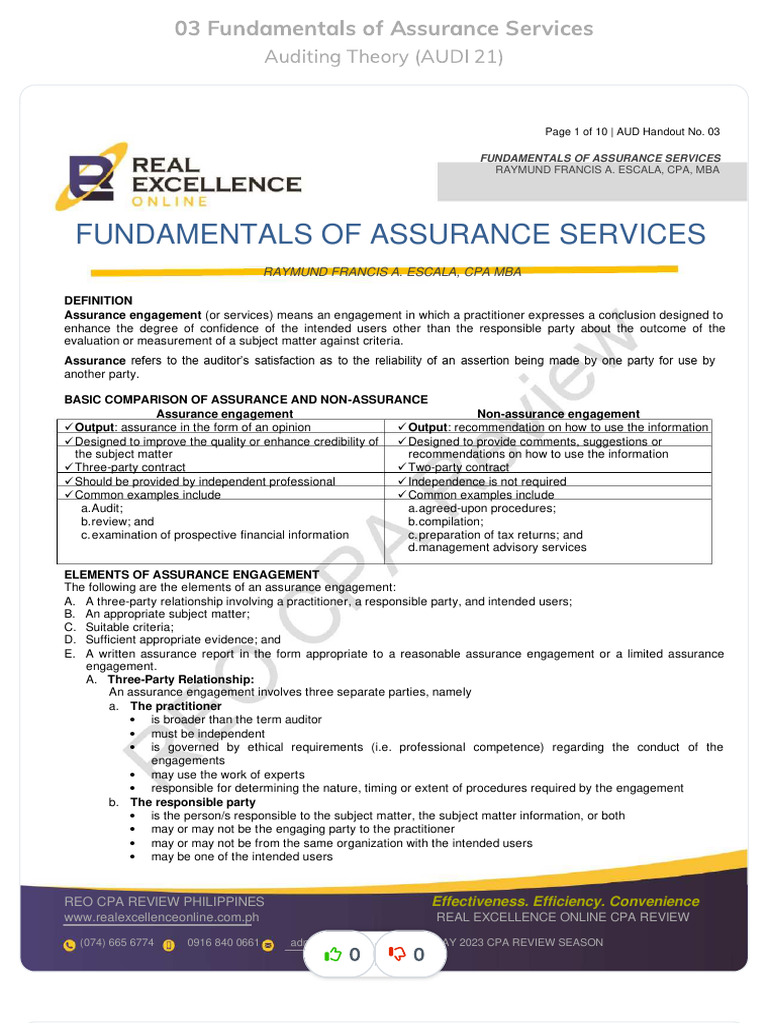 03 Fundamentals of Assurance Services - Compress | PDF