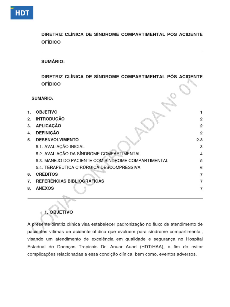 Dir - CC - 001 - Diretrizes Clinicas de Sindrome Compartimental Pos ...
