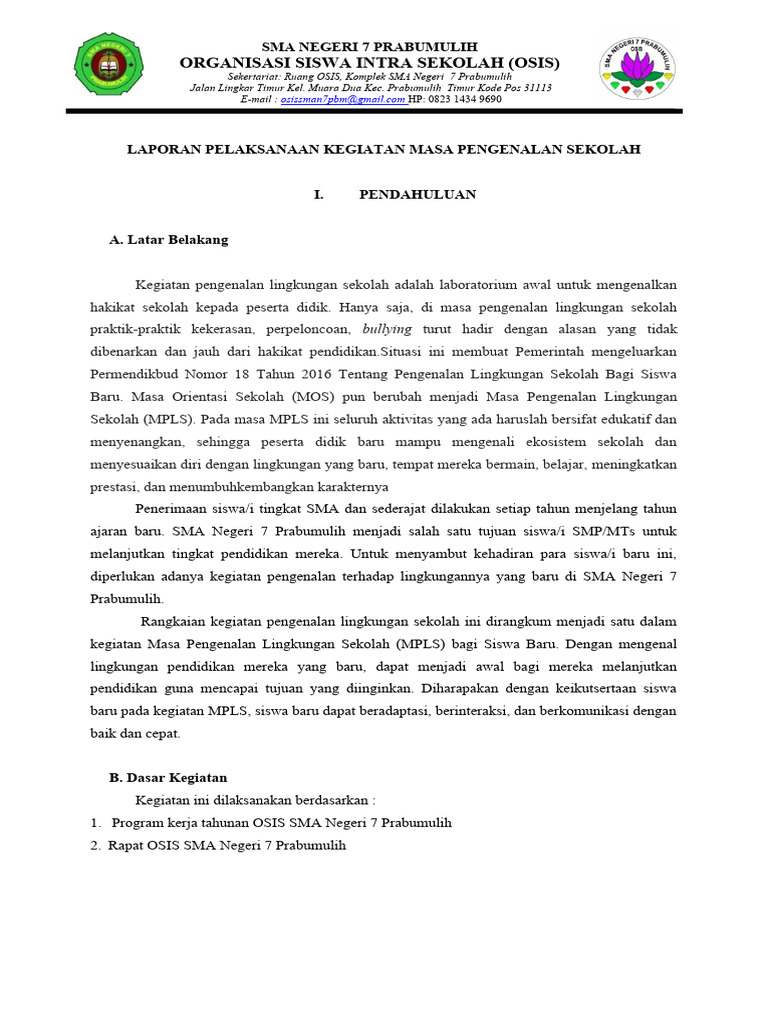 Laporan Mpls 2023 Revisi | PDF