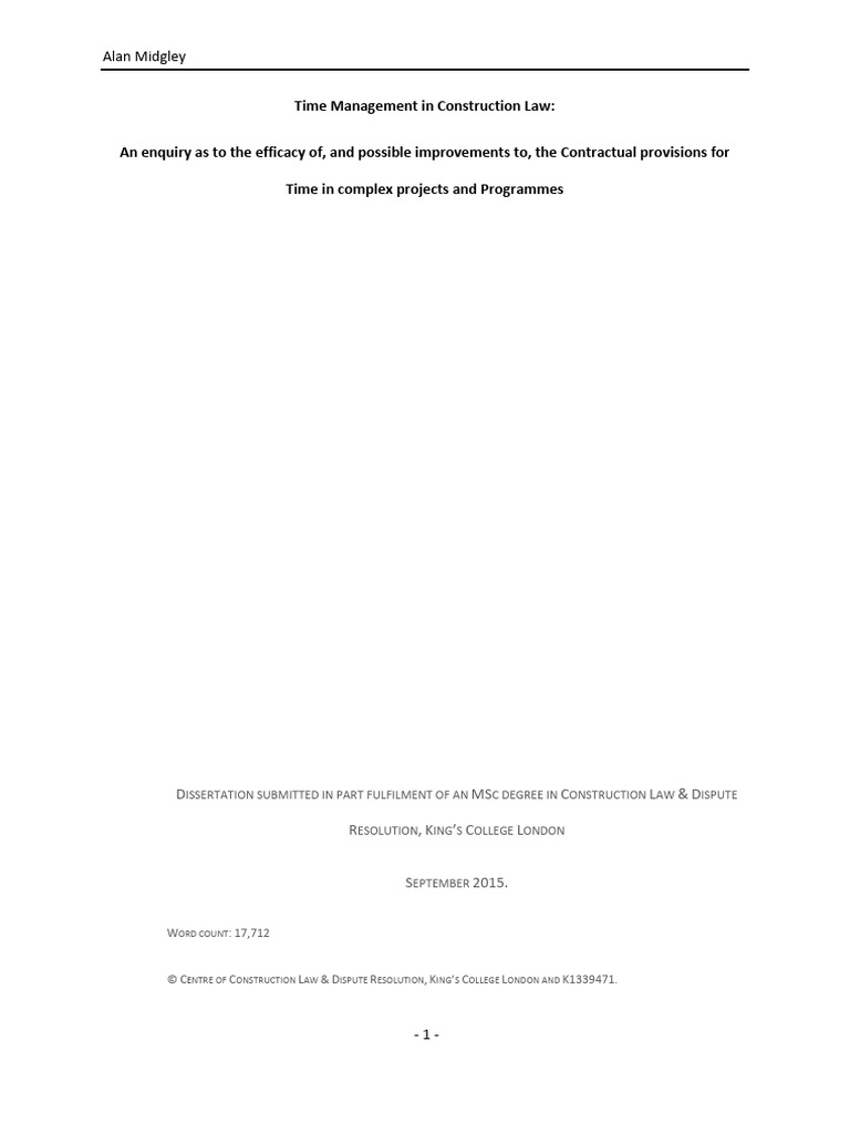 Alan Midgley 1 Time Management in Constr-1 | PDF