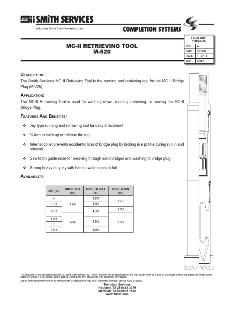 Mc-Ii Retrieving Tool | PDF
