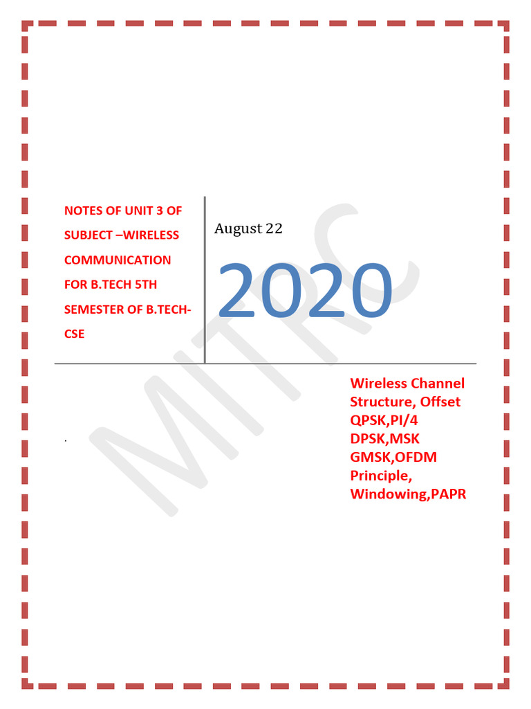 Wireless Communication Unit 3 Notes | PDF