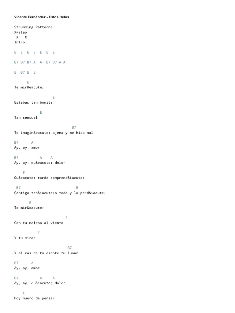 Vicente Fernández - Estos Celos | PDF