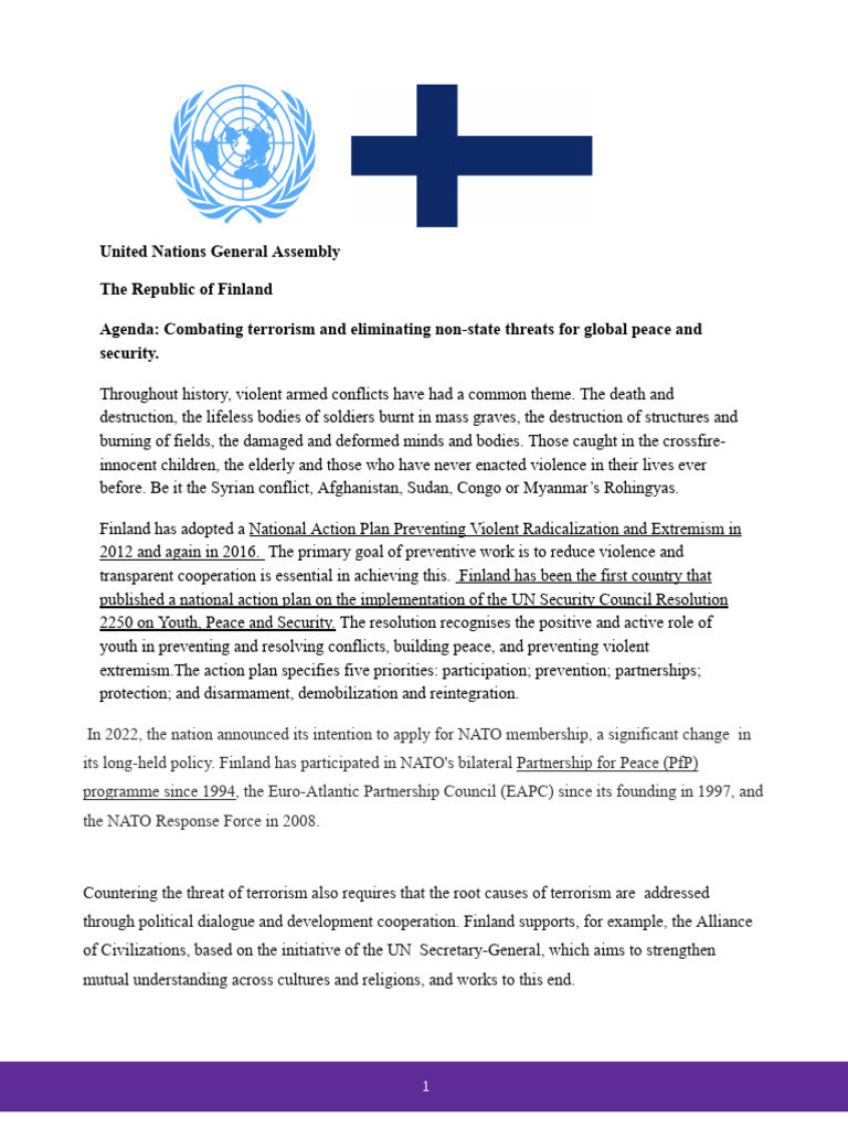 Finland Position Paper-1 | PDF | International Relations | National ...