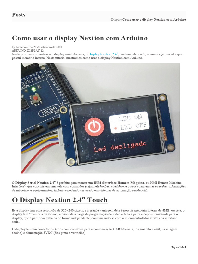 Como Usar Display Nextion Com Arduíno | PDF