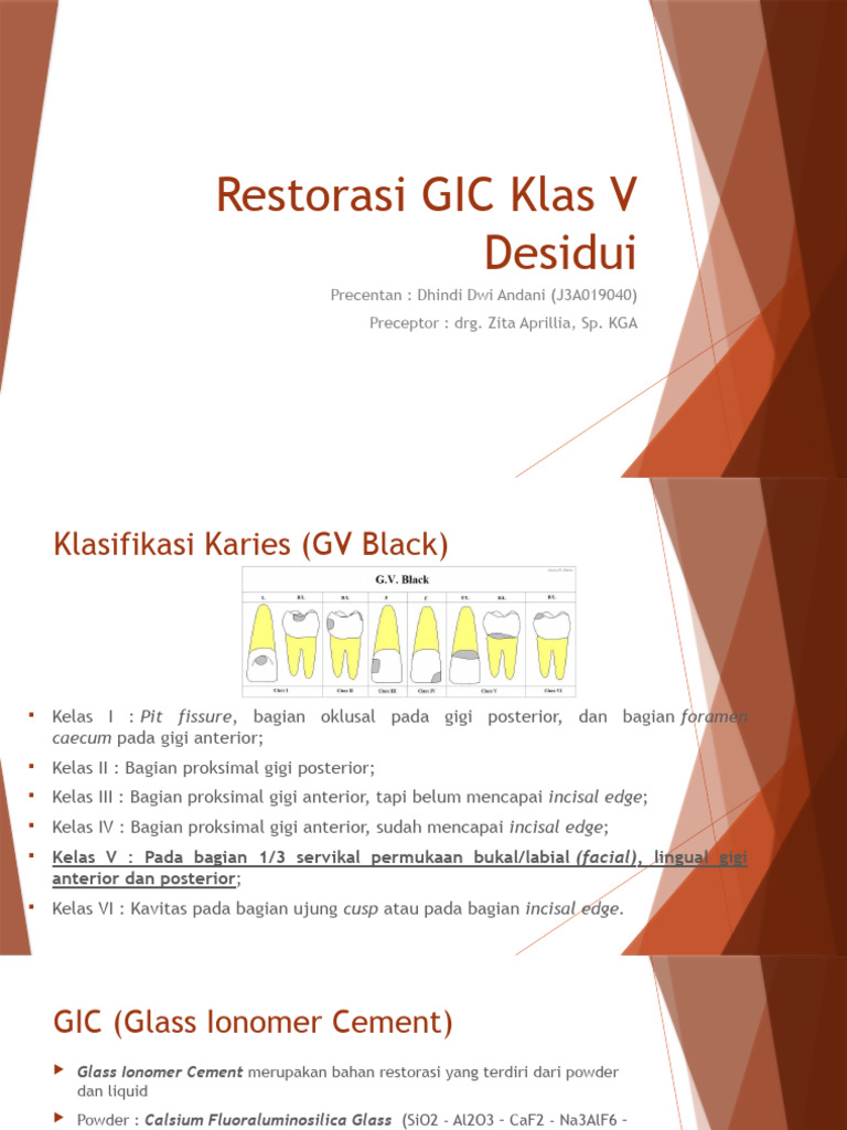Restorasi GIC Klas 5 Desidui | PDF
