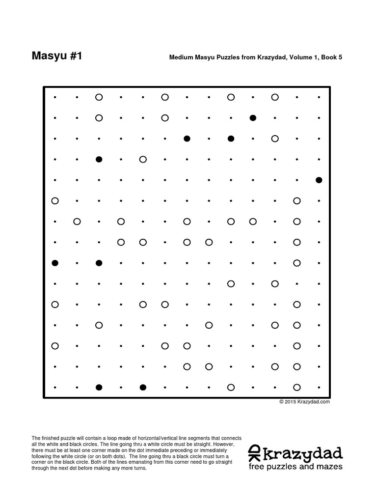Medium Masyu Puzzles Vol 1, Book 5 | PDF
