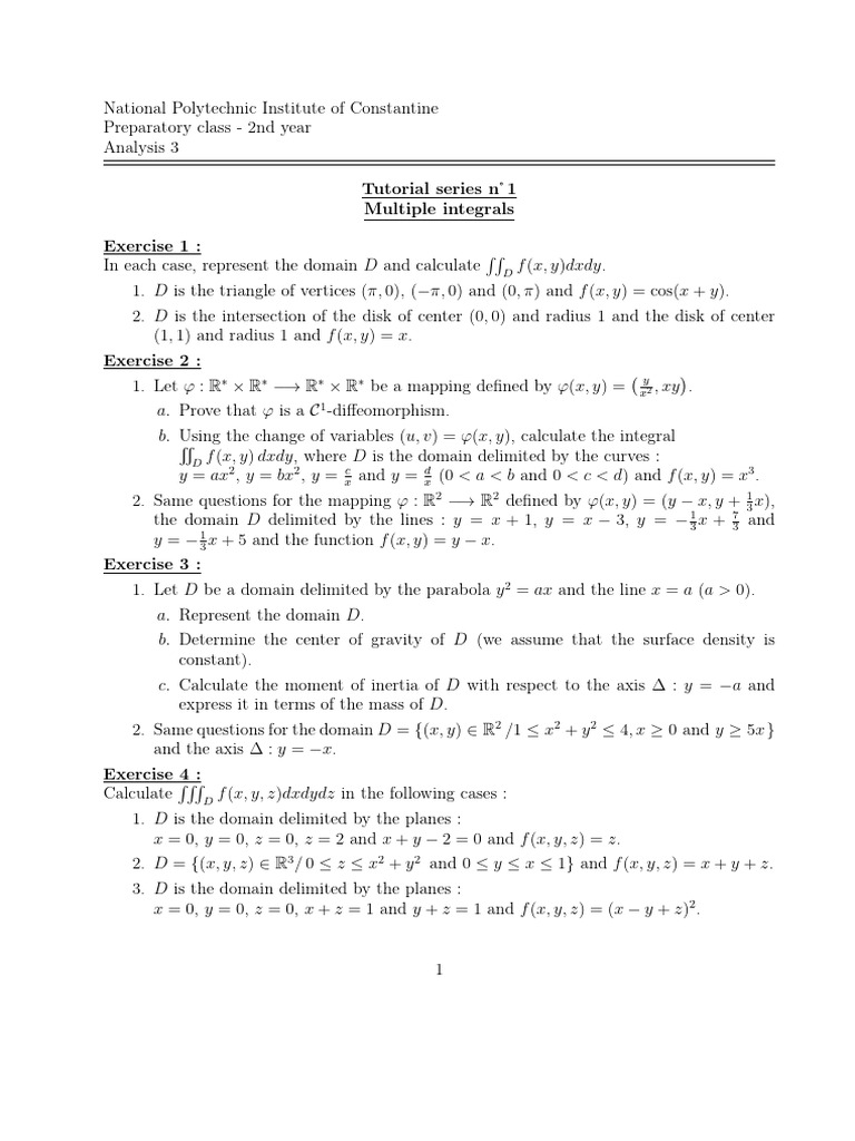 Series 1 Integrale Double | PDF