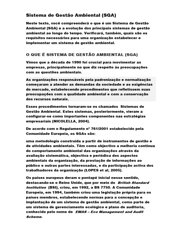 Sistema De Gestão Ambiental Aula 04 Pdf Gestão De Recursos