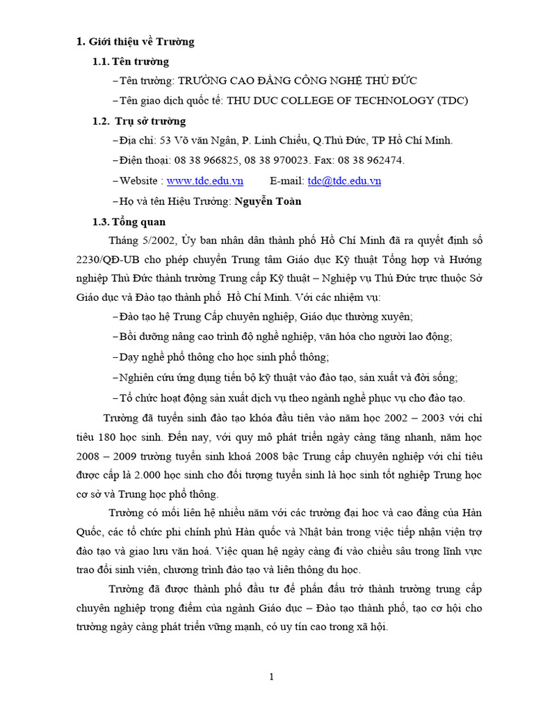 Gioi Thieu Ve Truong | PDF