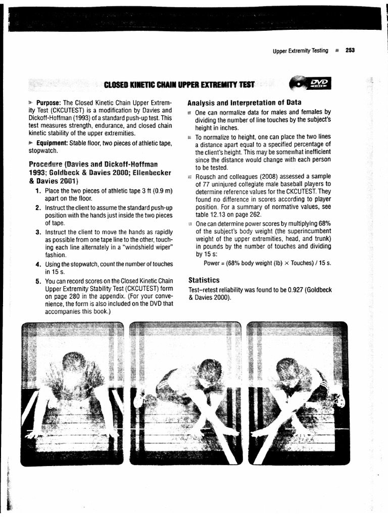 Closed Kinetic Upper Extremity Test | PDF