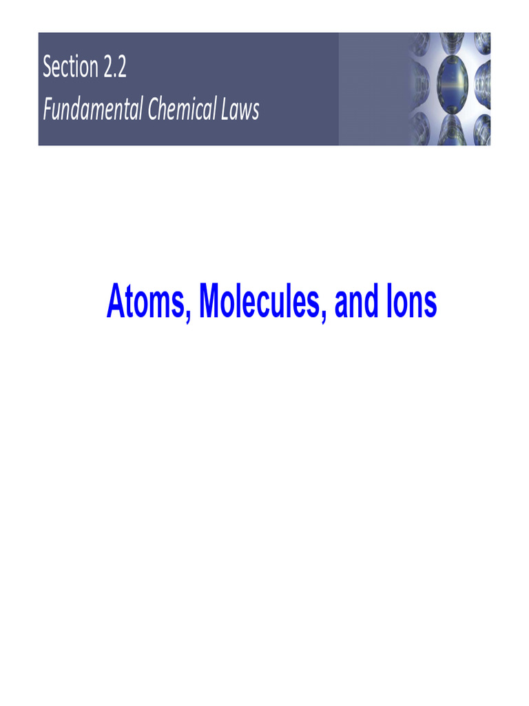 Chapter 02 - Atoms - Molecules - and Ions | PDF | Atoms | Atomic Nucleus