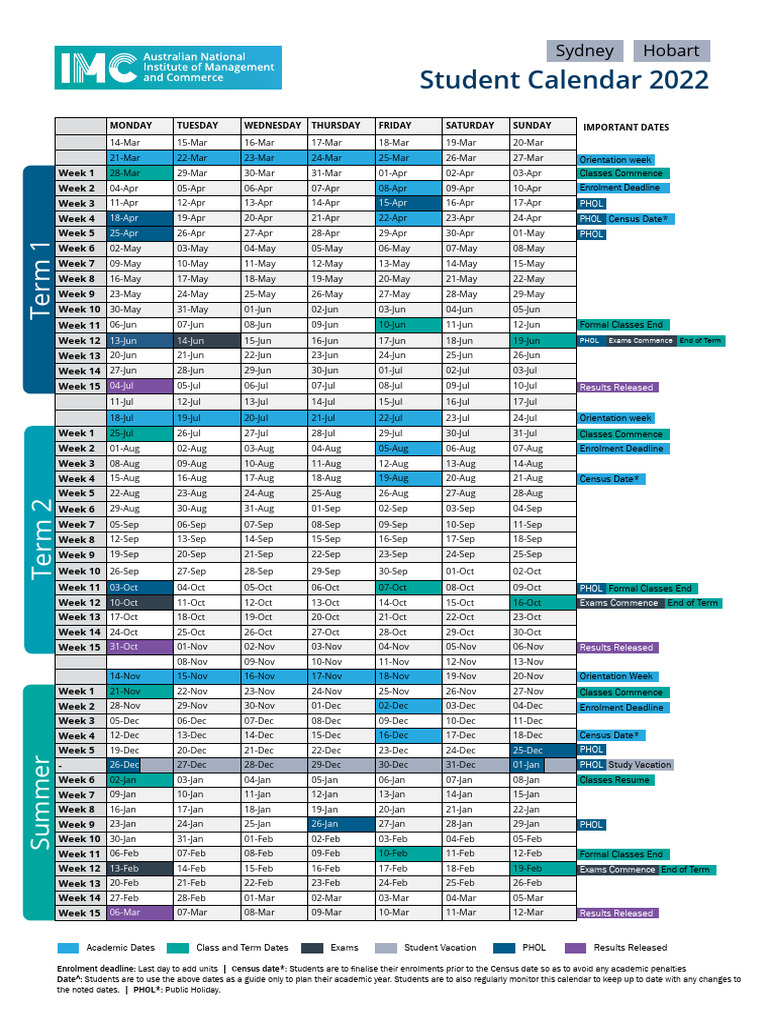 2022_AcademicCalendar_Sydney | PDF