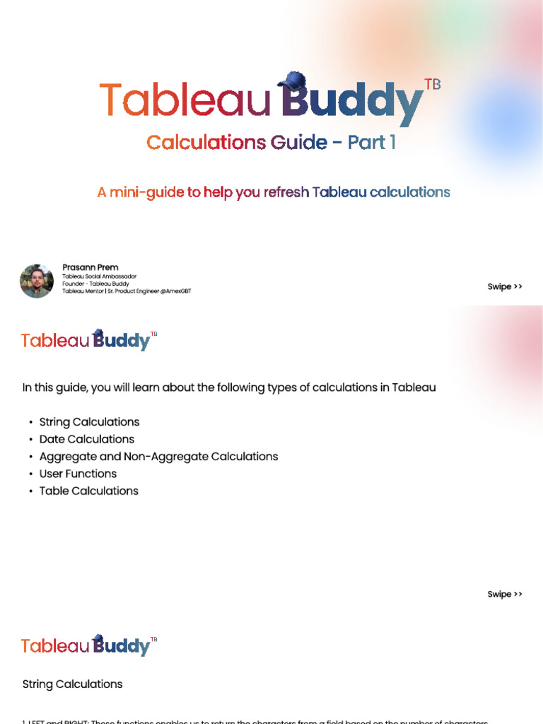 Tableau Calculations Guide Part 1 | PDF