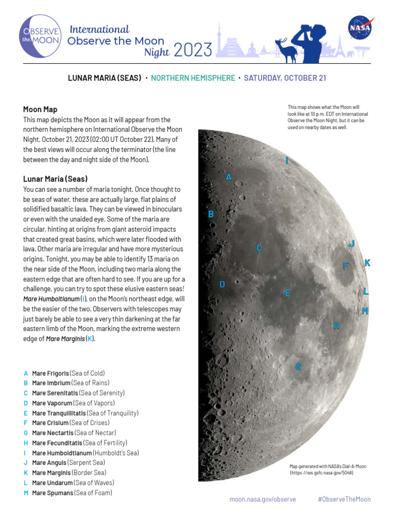 Moon Map 2023 Northern | Download Free PDF | Moon | Apollo Program
