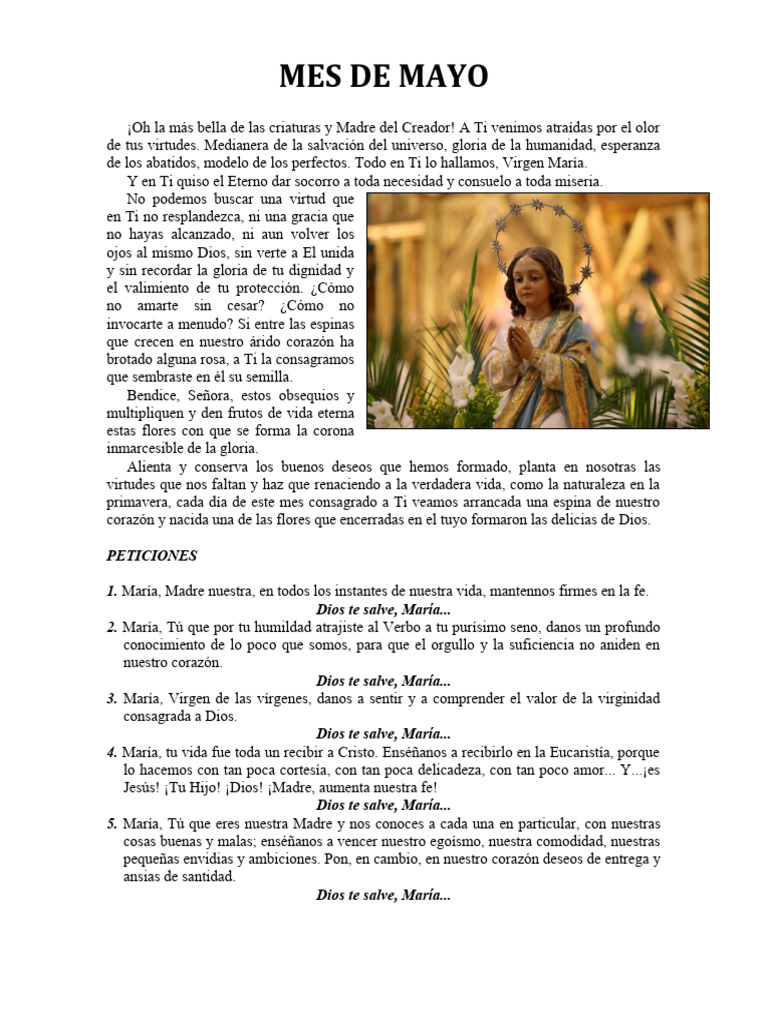 MES DE MAYO | PDF | María, madre de Jesús | Cristo (título)
