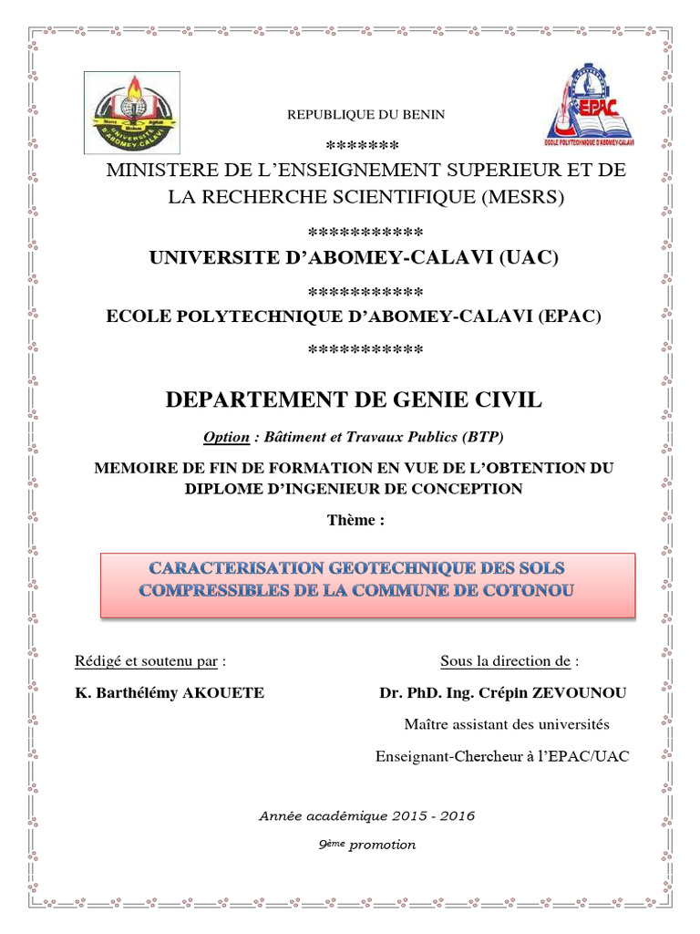 Mémoire AKOUETE K. Barthélémy - Compressed | PDF