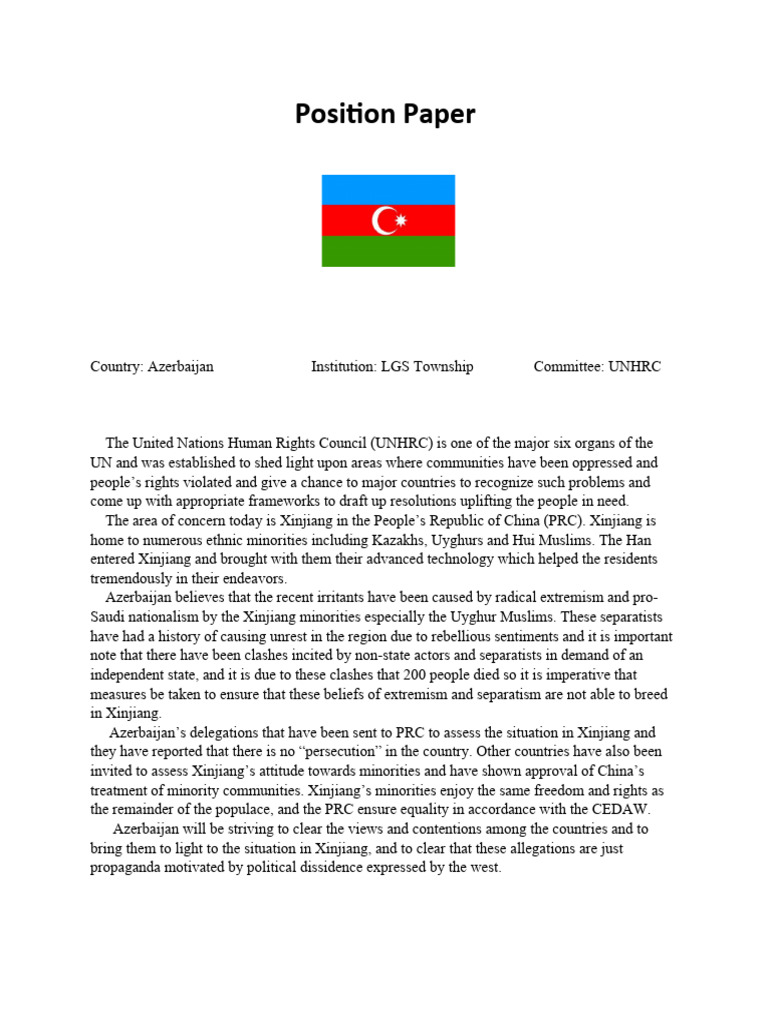 Azerbaijan_Position_Paper_UNHRC | PDF