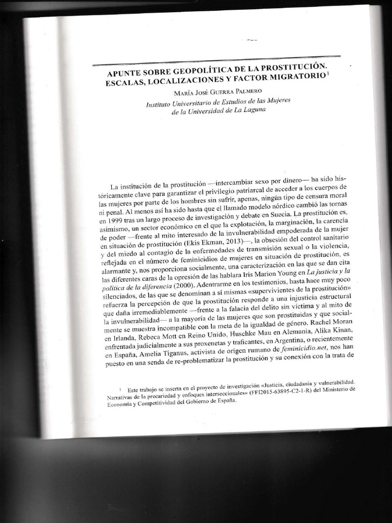 Apunte Sobre Geopolítica De La Prostitución Pdf Prostitución