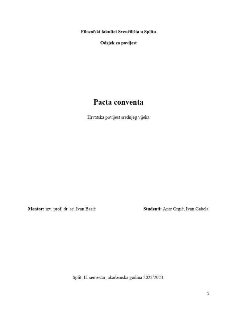 Pacta conventa | PDF