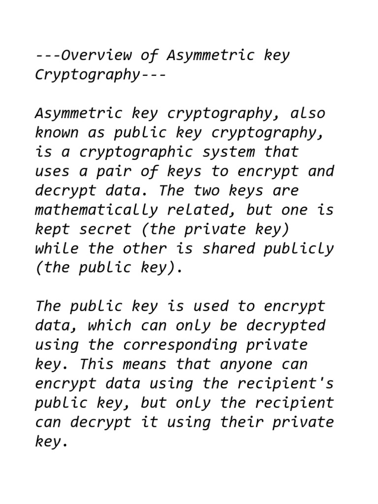 Asymmetric Key Algorithm Pdf Public Key Cryptography Key 1782