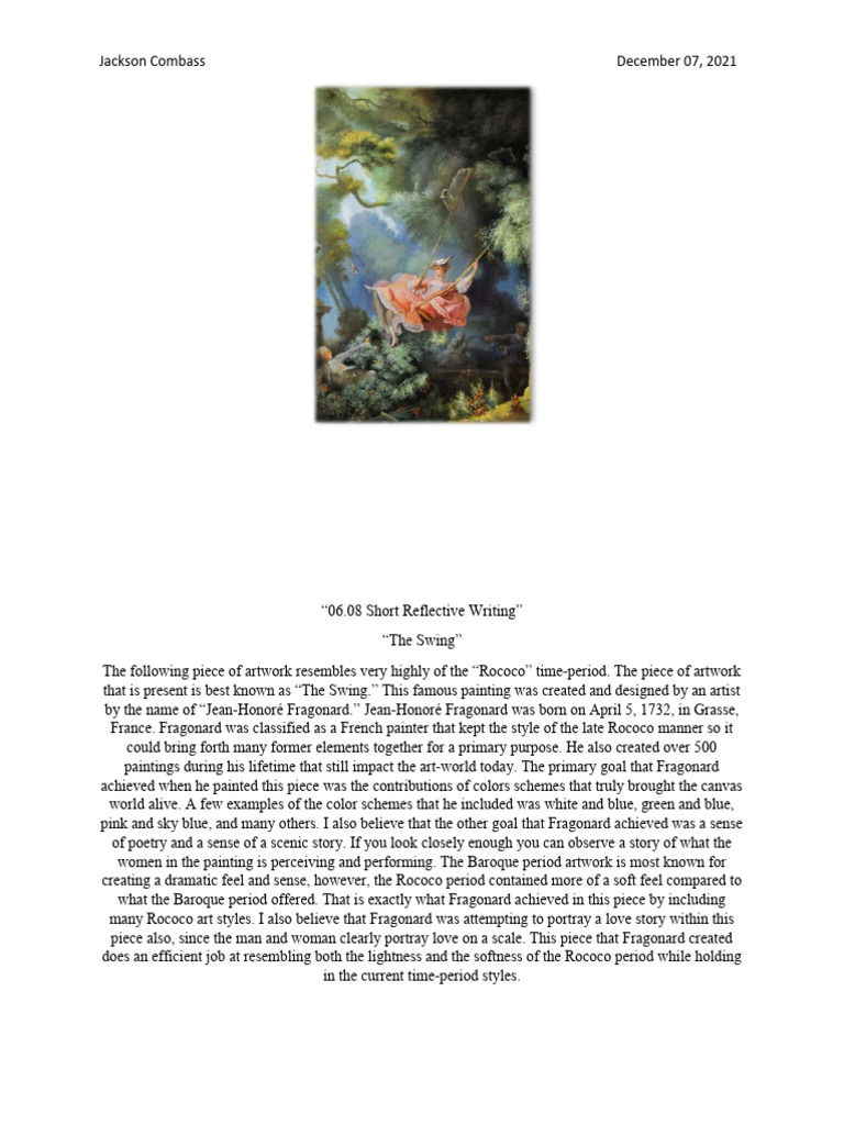 06 08 Short Reflective Writing Pdf