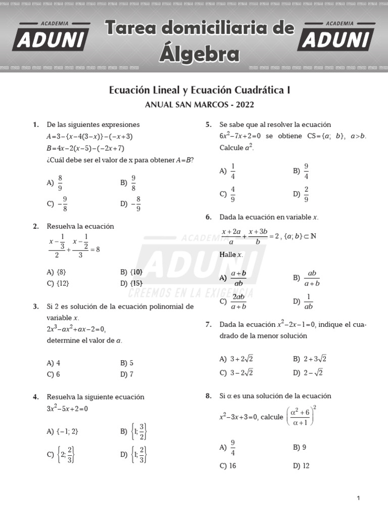 Algebra Sem 13 | PDF