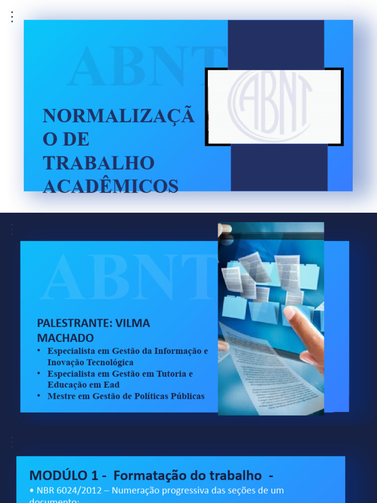 Slides-Normalização de Trabalhos Acadêmicos de Acordo Com as Normas ...