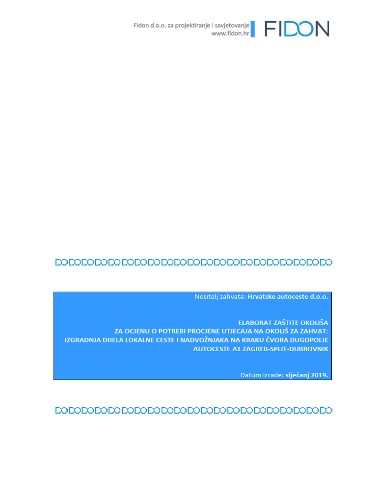 Elaborat Zastite Okolisa 1 Nadvoznjak Dugopolje3 | PDF