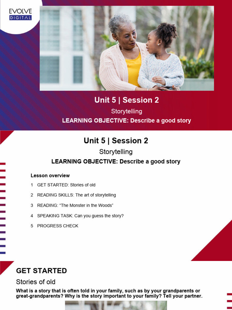 Unit 5 - Session 2: Storytelling | PDF | Storytelling