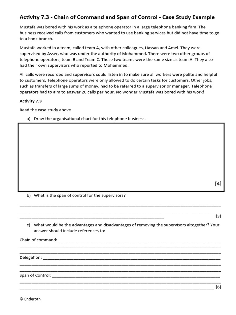 2.2 - Activity 7.3 - Chain of Command and Span of Control | PDF