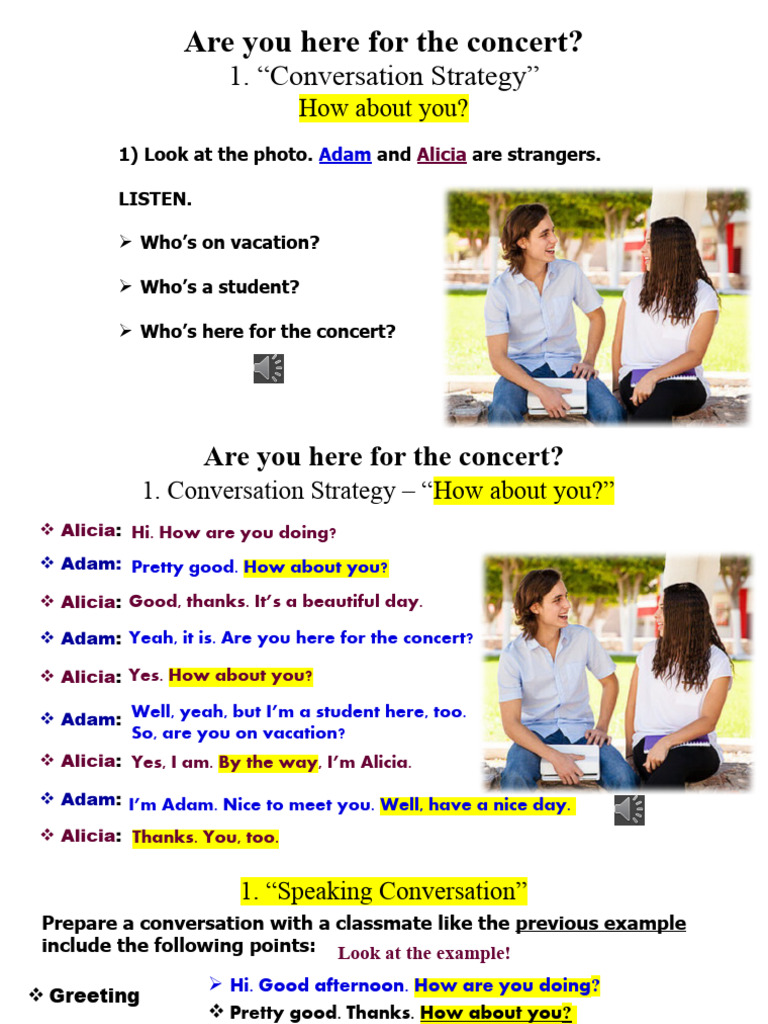 Concert Conversation Strategies | PDF