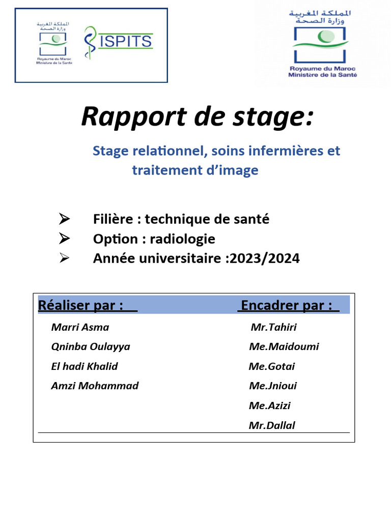 Rapport de stage en soins infirmiers et radiologie | PDF
