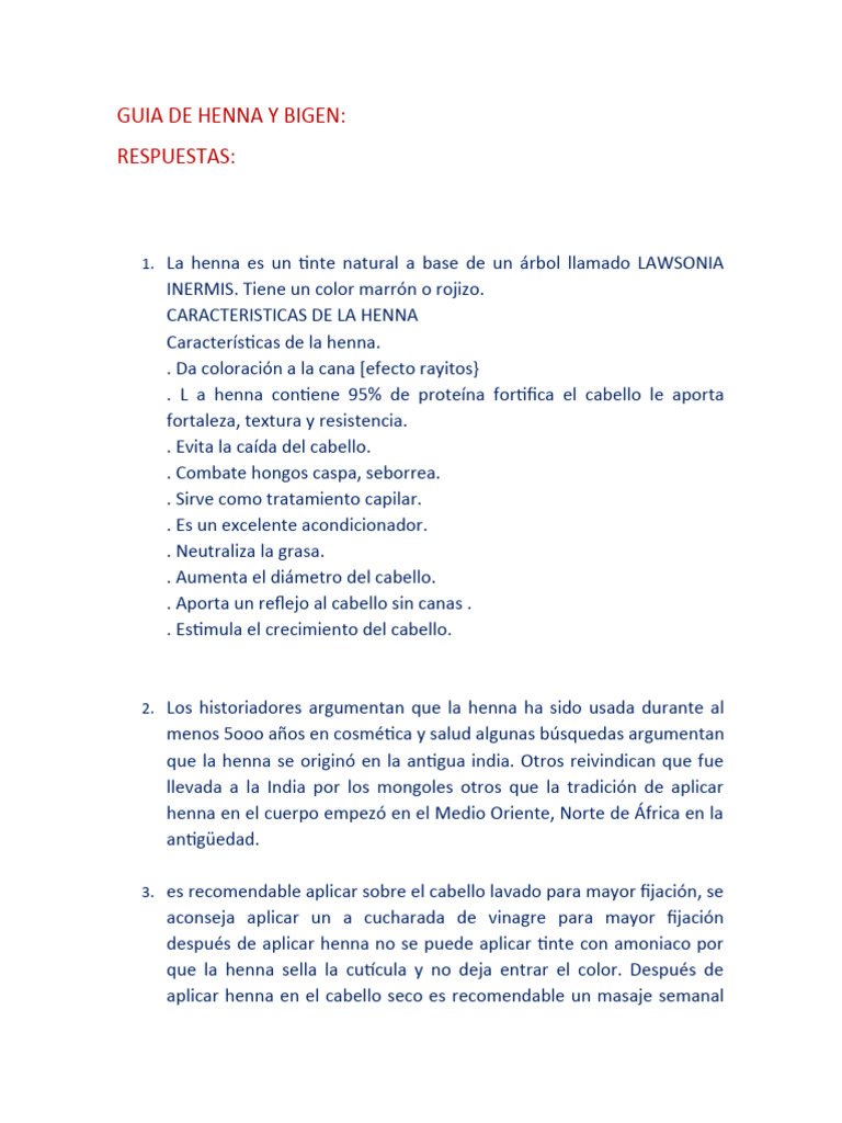 Guia de Henna y Bigen | PDF | Pelo | Apariencia humana