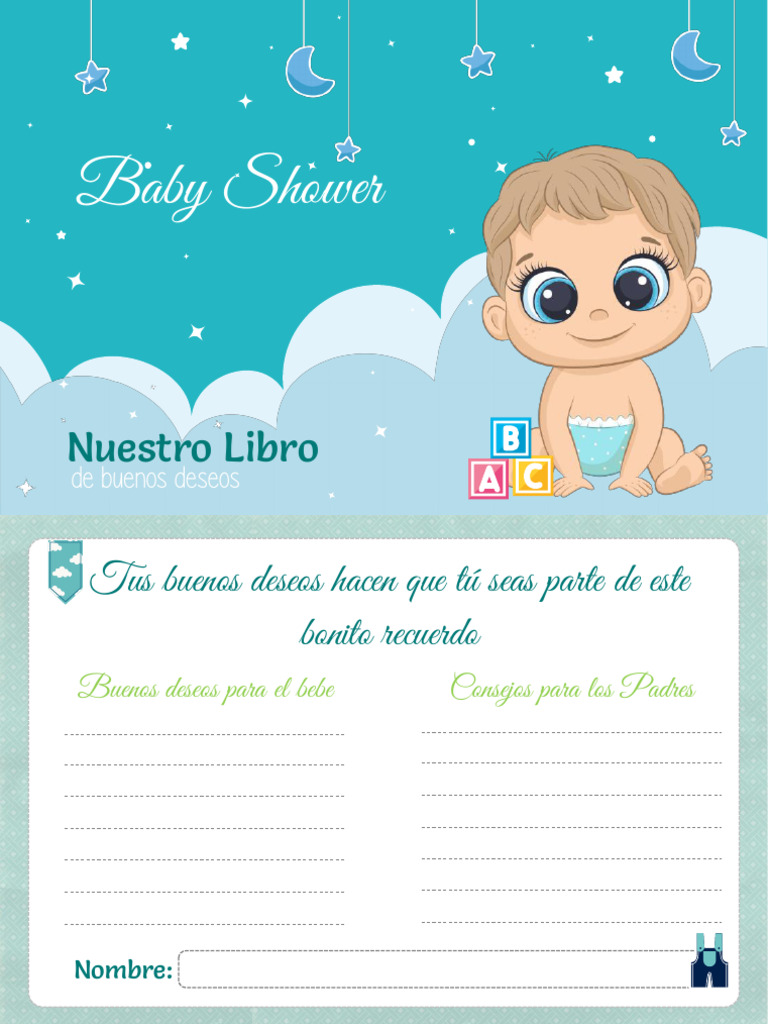 Libro Para Baby Shower Imprimible Gratis Que Trae Consigo