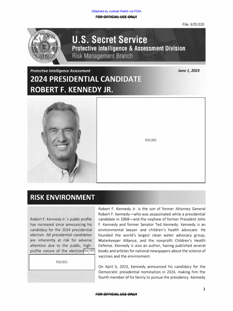 USSS Production Kennedy Protection September 2023 | PDF | John F ...