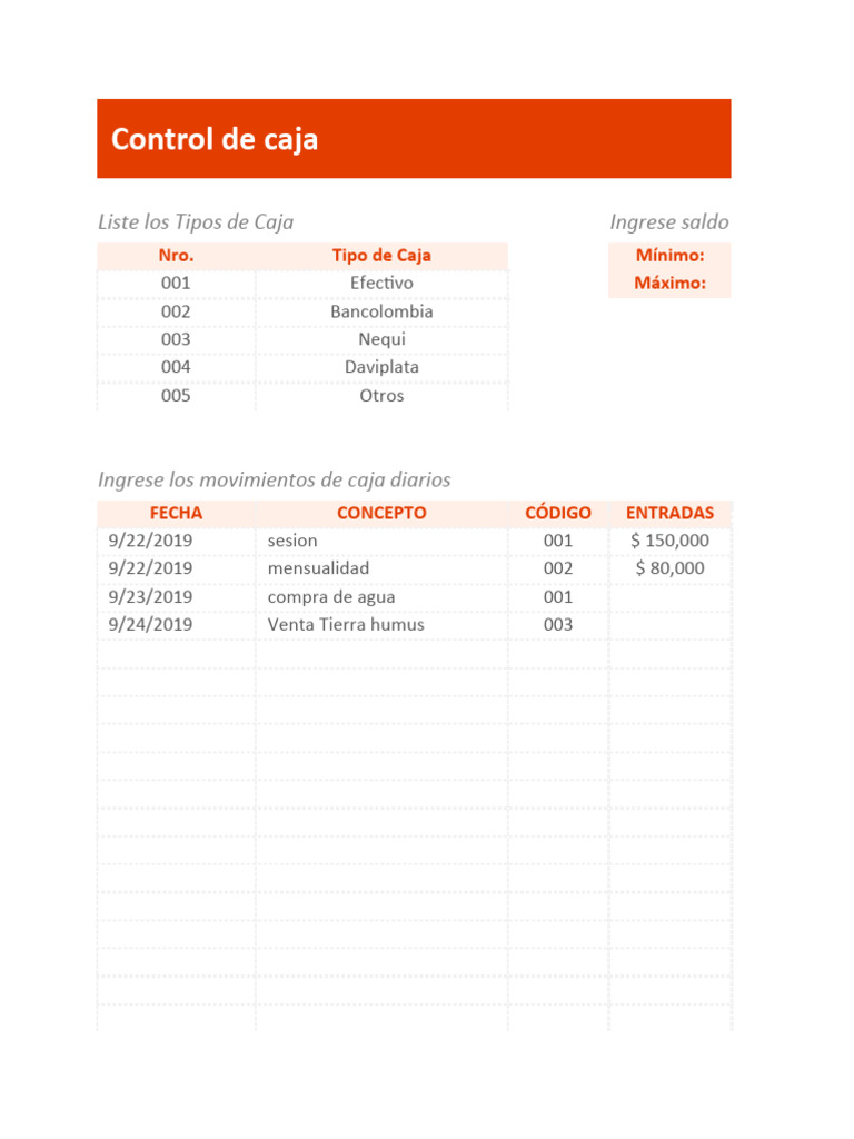 Control de Caja Diario | PDF