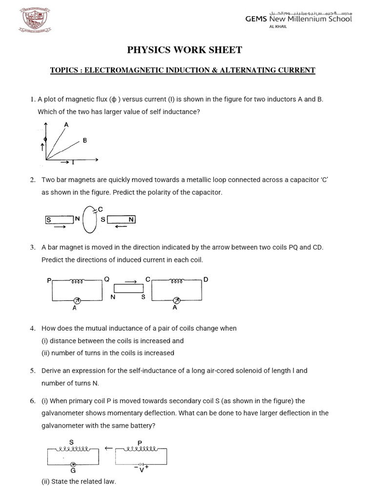 Reinforcement Worksheet-EMI AND AC (1) | PDF