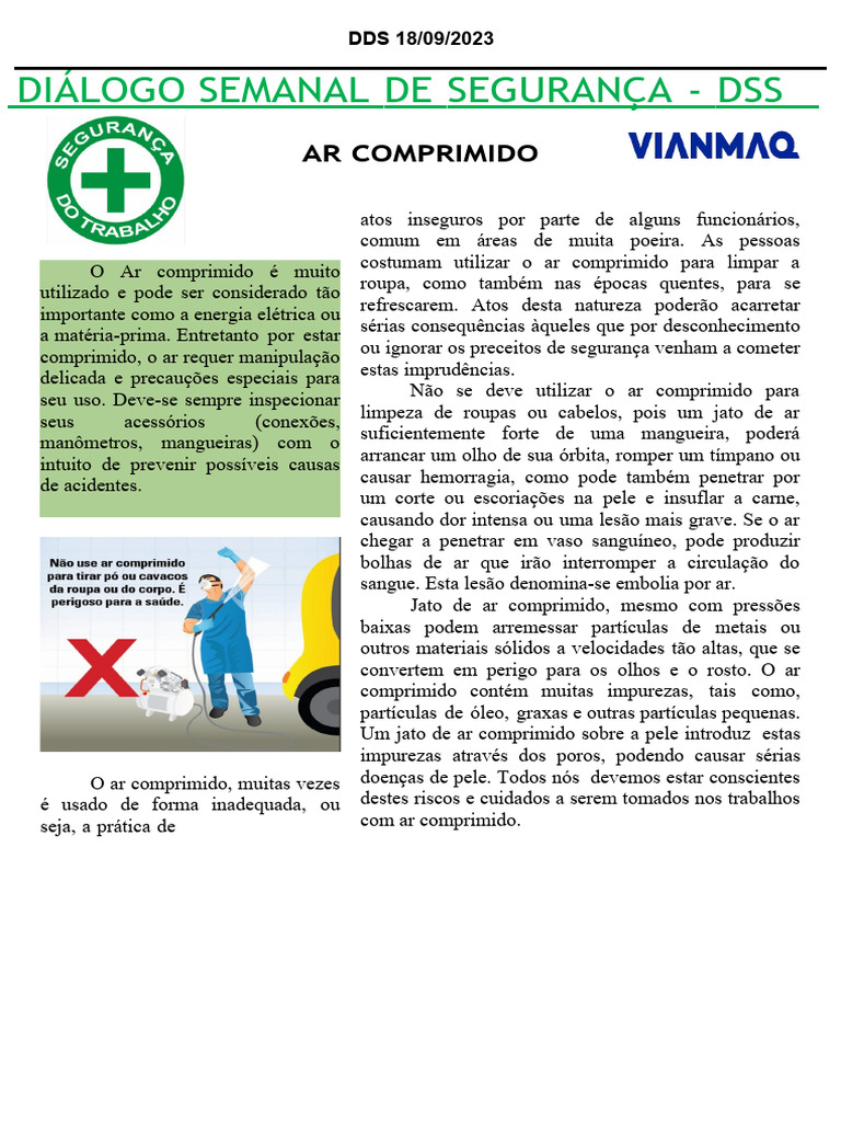 Segurança no Uso de Ar Comprimido | PDF